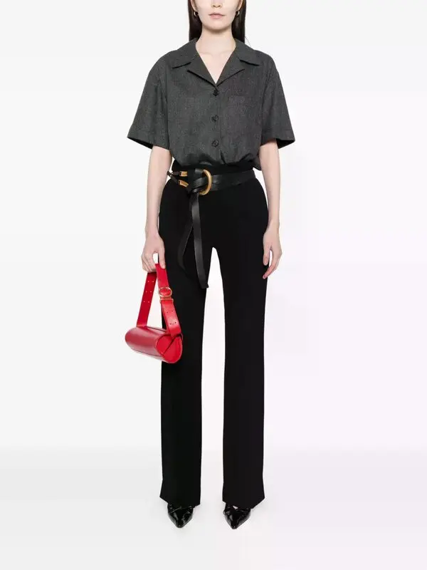 Khaite Riordan Buttoned Short-sleeve Shirt - Grey