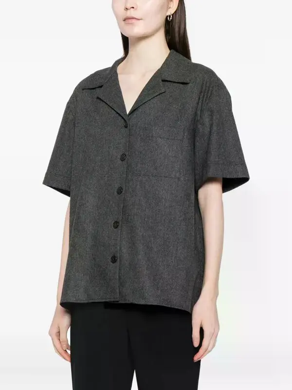 Khaite Riordan Buttoned Short-sleeve Shirt - Grey