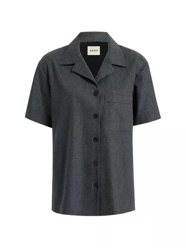 Khaite Riordan Buttoned Short-sleeve Shirt - Grey