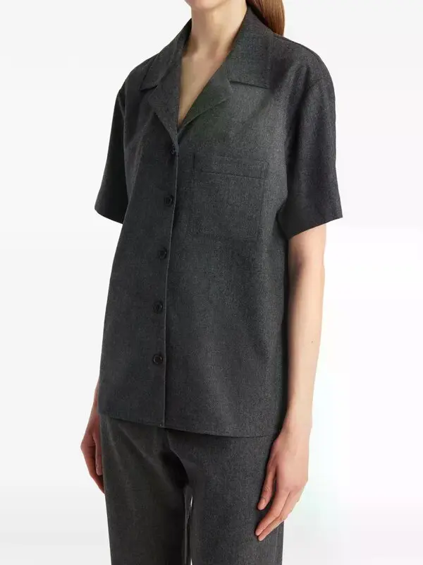 Khaite Riordan Buttoned Short-sleeve Shirt - Grey