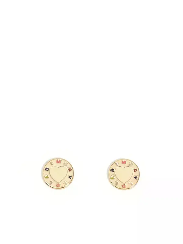 Bimba Y Lola Heart Enamel Earrings - Gold