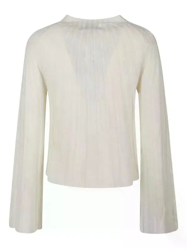 Loulou De Saison Koro Ribbed Bell-sleeve Sweater - White