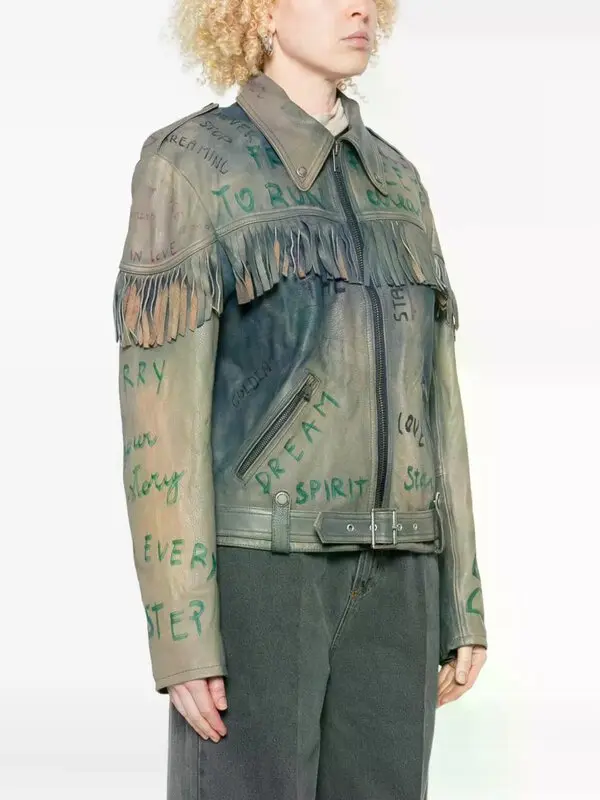 GOLDEN GOOSE Fringed Leather Jacket