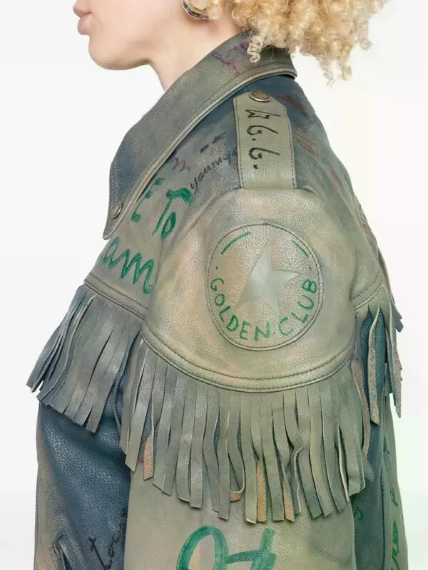 GOLDEN GOOSE Fringed Leather Jacket