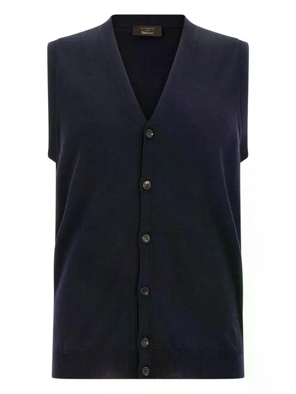 ZANONE V-neck Sleeveless Cardigan - Blue