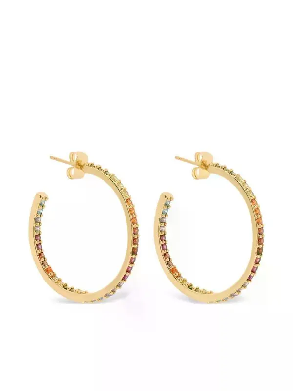 CRYSTAL HAZE Serena Rainbow Crystals Hoop Earrings - Gold