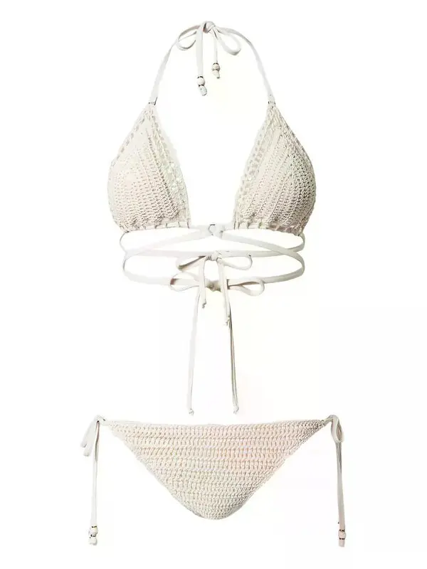 TWINSET Crochet Triangle Bikini - Neutrals