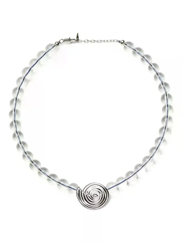 MISSOMA Spiral Pendant Beaded Necklace - Silver