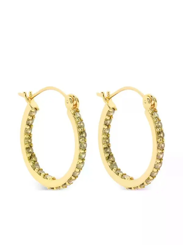 CRYSTAL HAZE Mini Serena Crystal Hoop Earrings - Gold