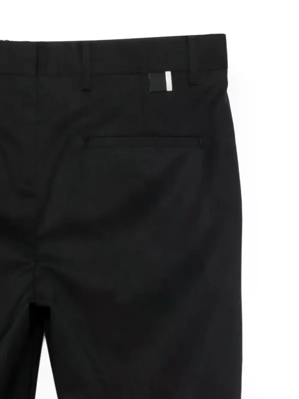 LOW BRAND Belt-loops Tailored Trousers - Black