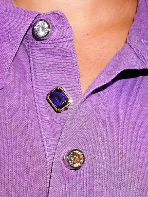 IZABEL DISPLAY Stone-embellished Button Cover - Silver
