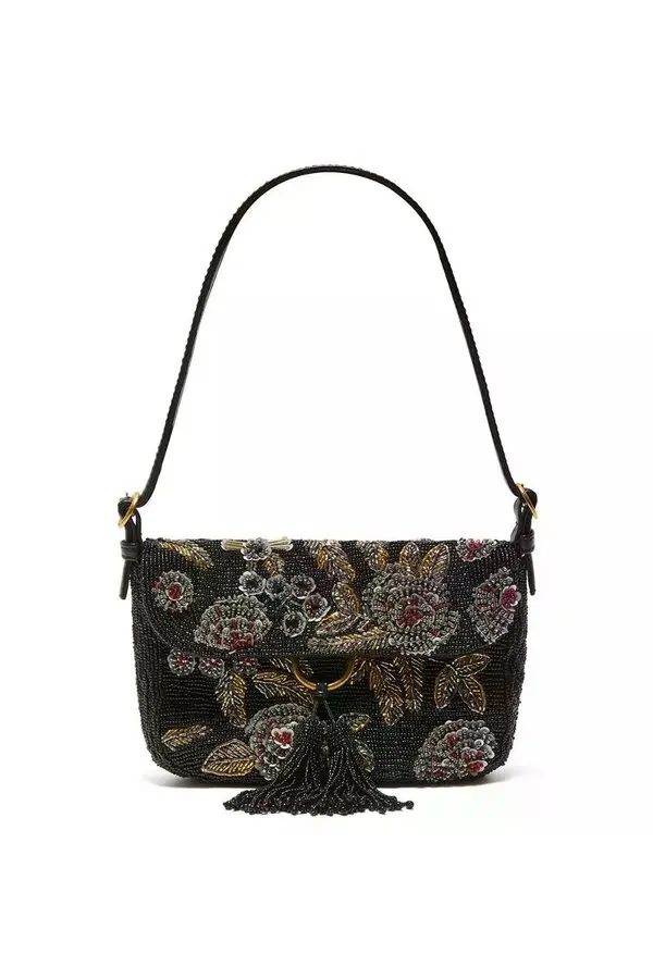 Malìparmi Beaded Floral Shoulder Bag