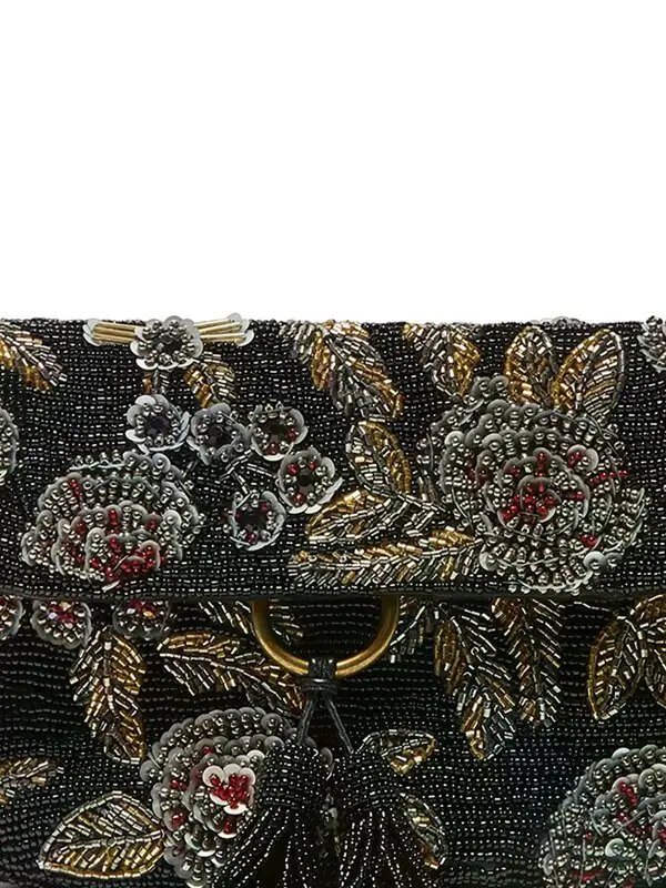 Malìparmi Beaded Floral Shoulder Bag