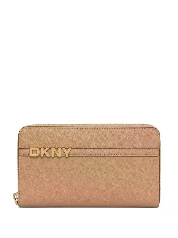 Dkny Logo-lettering Zip-around Wallet - Brown
