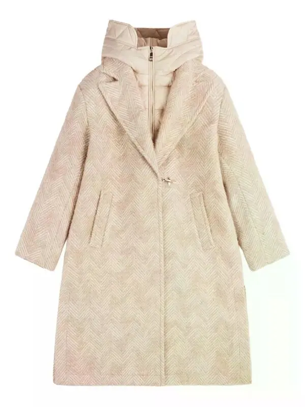 FAY Herringbone Hooded Coat