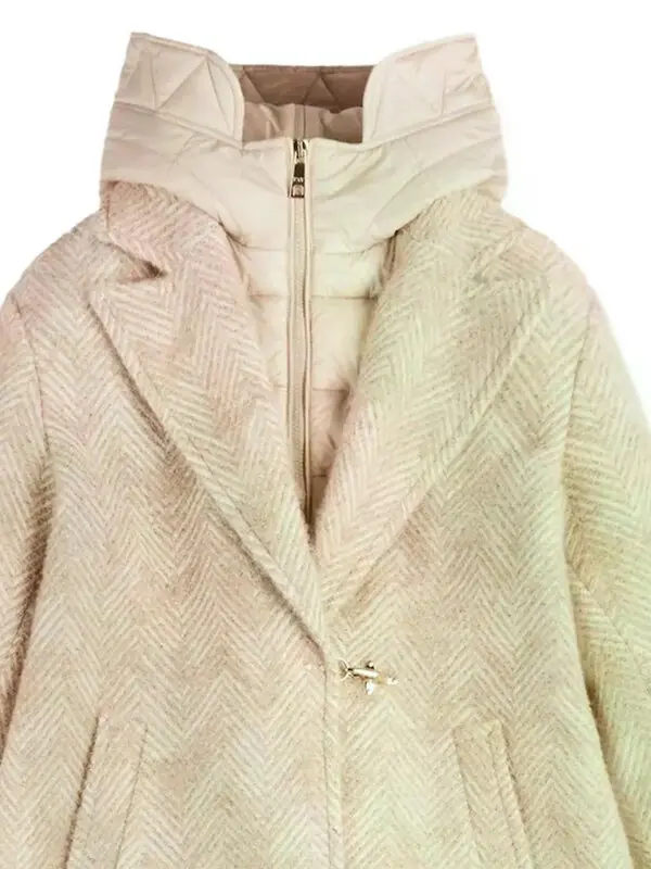 FAY Herringbone Hooded Coat