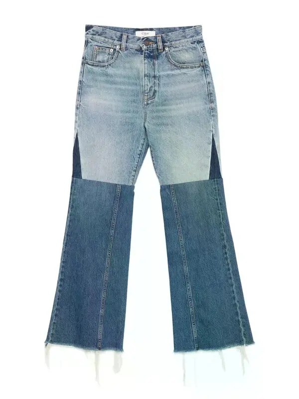 Chloé Patchwork Frayed Jeans