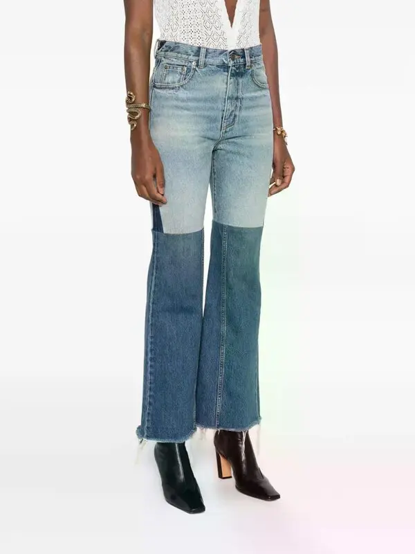 Chloé Patchwork Frayed Jeans
