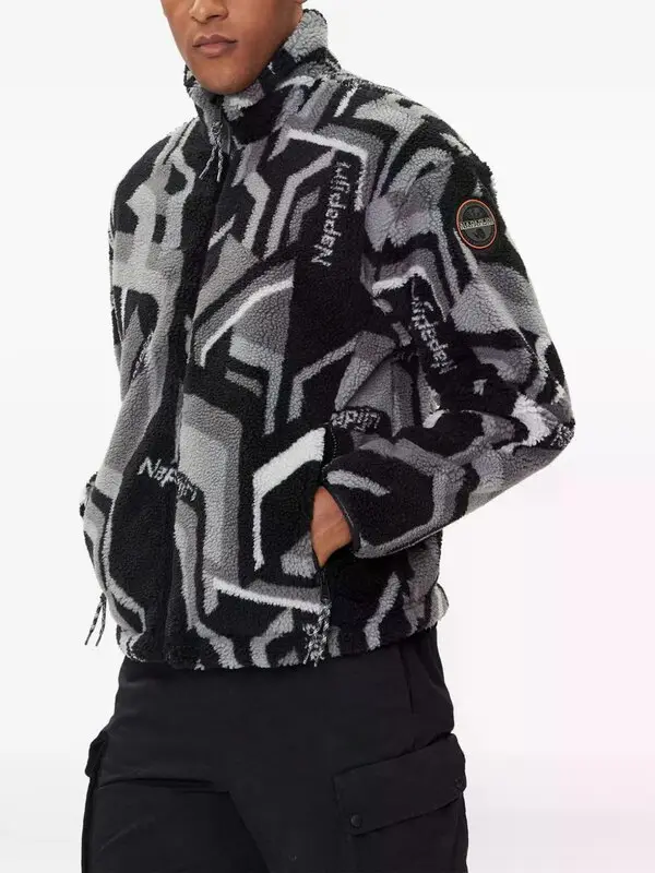 NAPAPIJRI Geometric-pattern Fleece Jacket