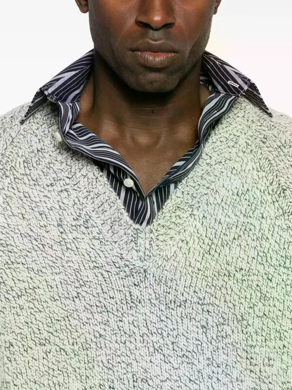 Zegna Speckled V-neck Sweater - Grey