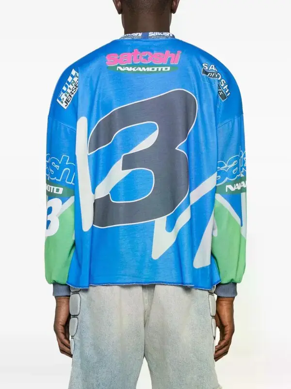 SATOSHI NAKAMOTO Graphic-print Long-sleeve T-shirt