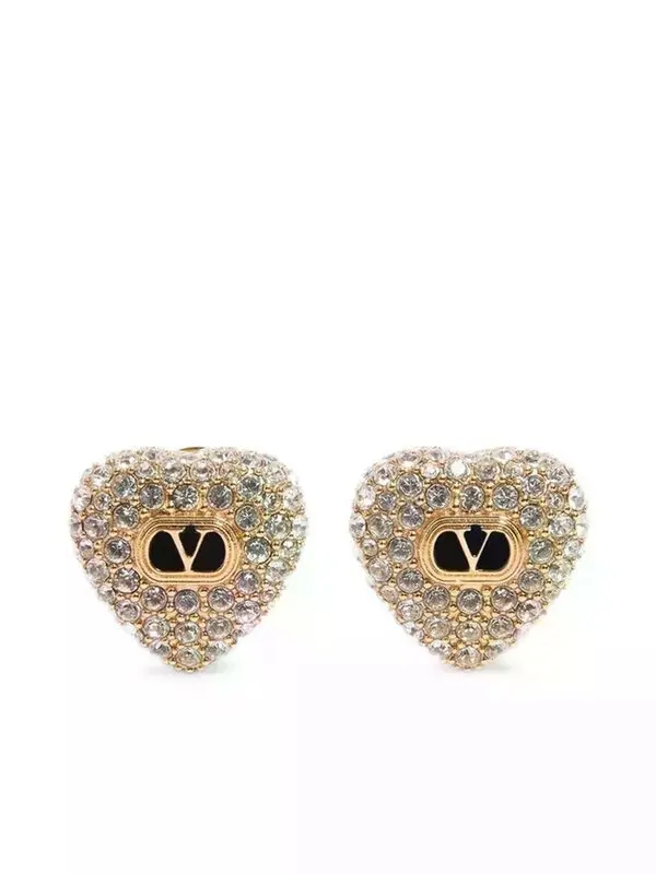 Valentino Garavani Coeur Royal Swarovski-crystals Earrings - Gold