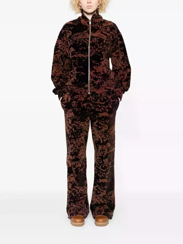 Études Studio Abstract-print Velour Trousers