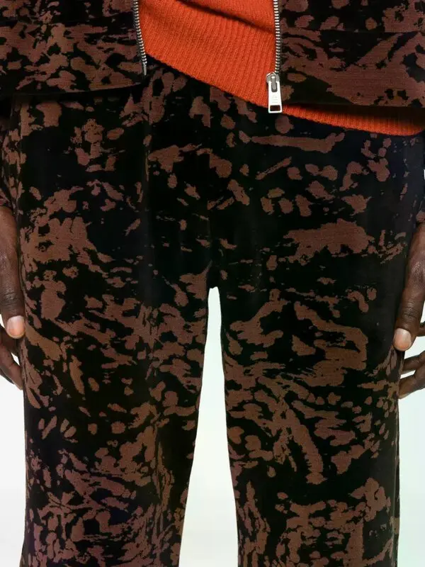 Études Studio Abstract-print Velour Trousers