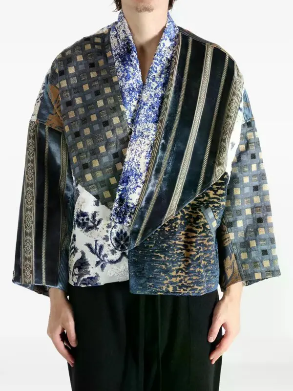 EMERGENCY ROOM Patchwork Velvet Jacket - Blue