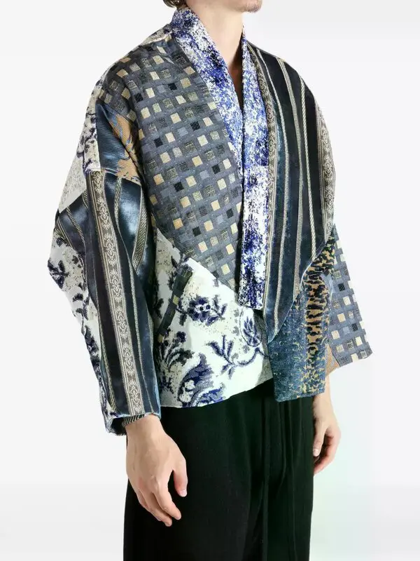 EMERGENCY ROOM Patchwork Velvet Jacket - Blue