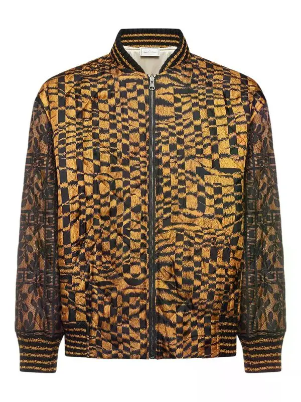PIERRE-LOUIS MASCIA Geometric-pattern Bomber Jacket