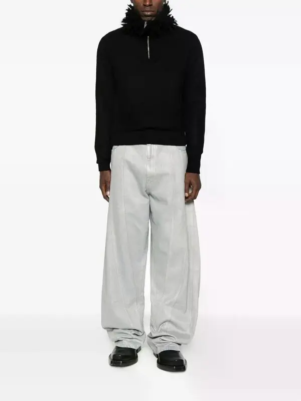 MUGLER Paneled Straight-leg Jeans