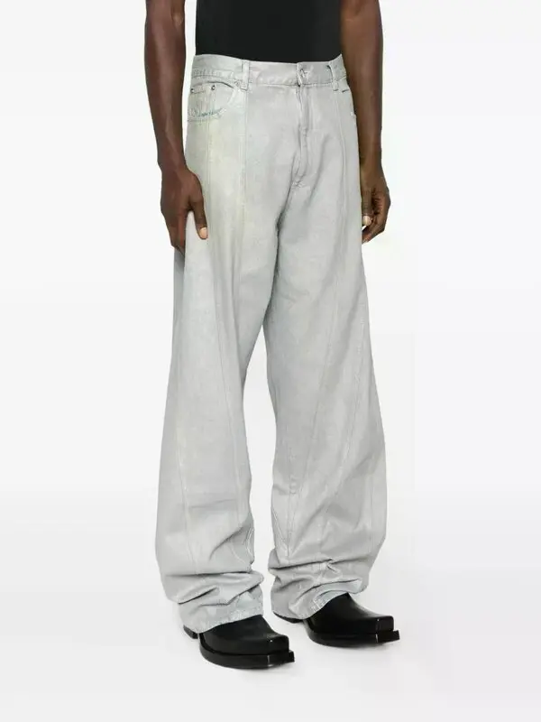 MUGLER Paneled Straight-leg Jeans
