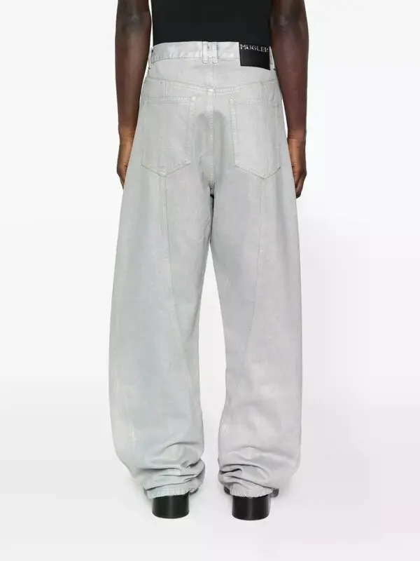 MUGLER Paneled Straight-leg Jeans