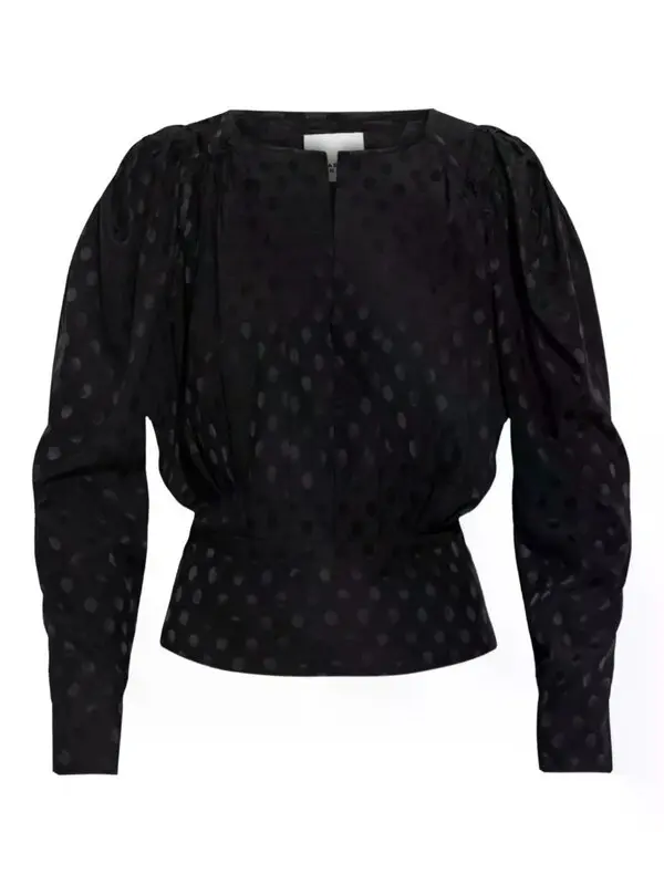 Isabel Marant Polka-dot Puff-sleeve Top