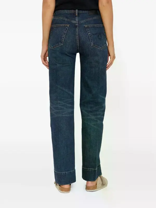R13 Embroidered Straight-leg Jeans