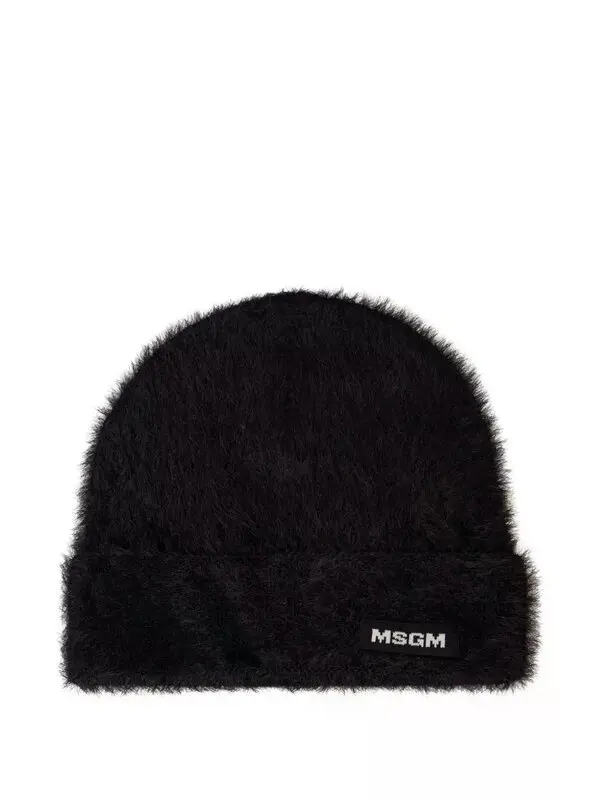 MSGM Mohair Logo Beanie - Black