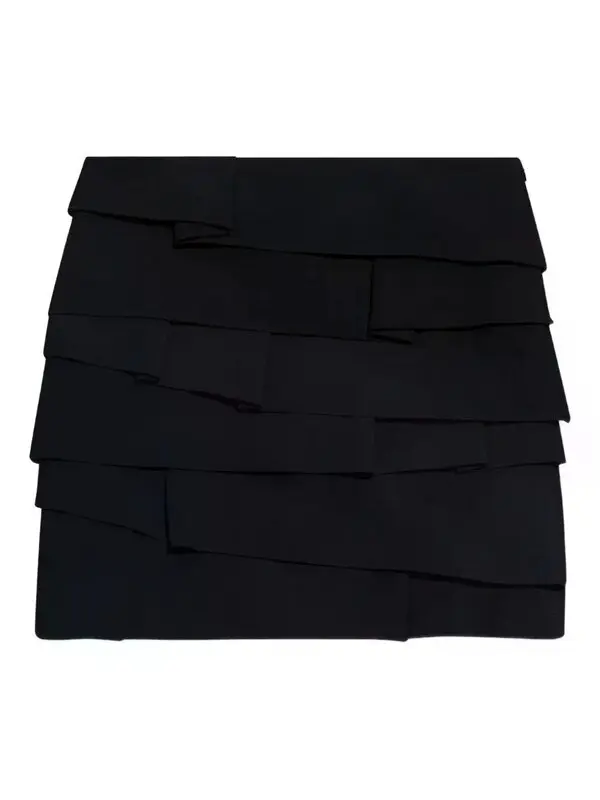 Versace Layered Pleated Mini Skirt - Black