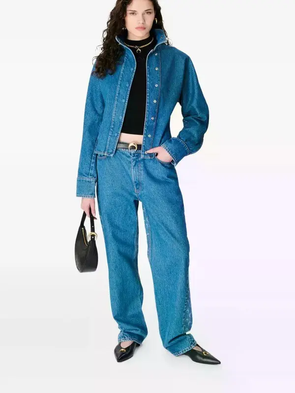 MARINE SERRE Moon Laser Wide-leg Jeans - Blue