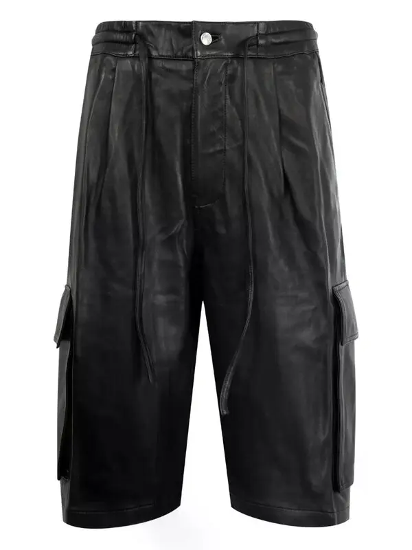 NAHMIAS Leather Cargo Shorts