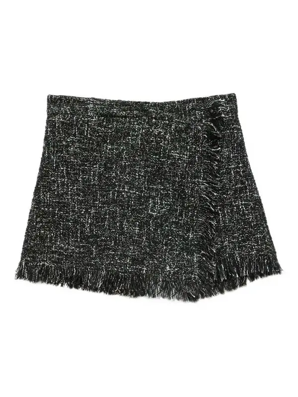 MSGM Tweed Wrap Shorts - Black