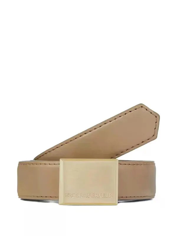 Karl Lagerfeld Rectangular-buckle Leather Belt - Brown