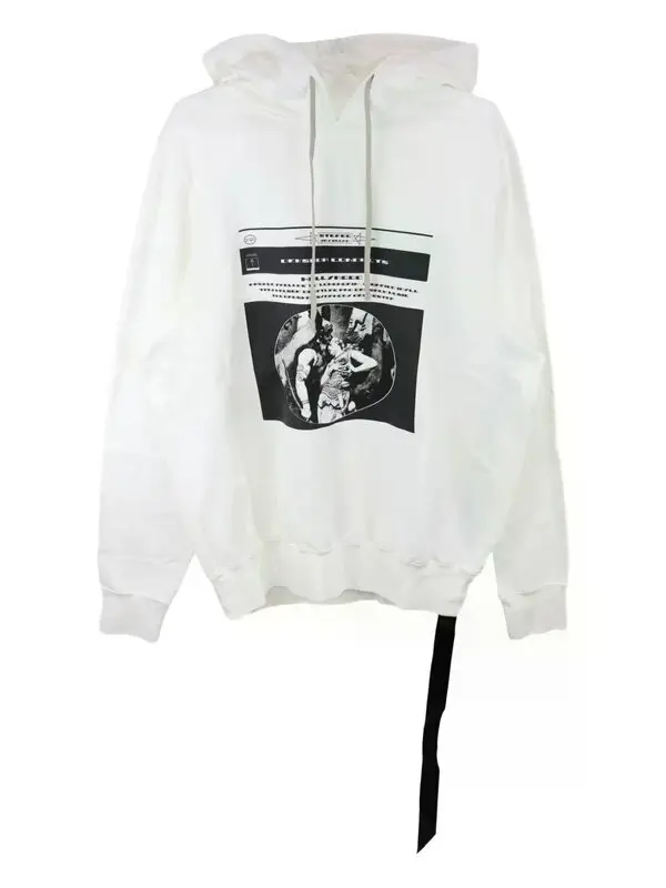 Rick Owens Graphic-print Hoodie - White