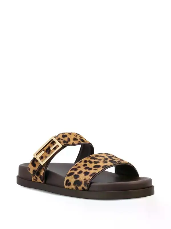 Fendi Leopard-print Buckle Sandals