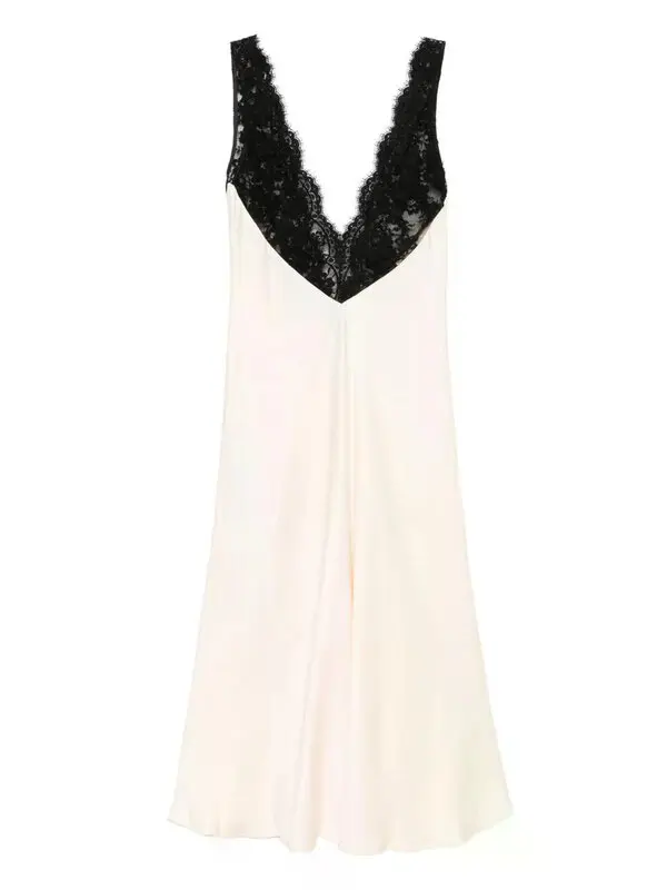 Chb Christian Boaro Lace-insert Slip Dress - White