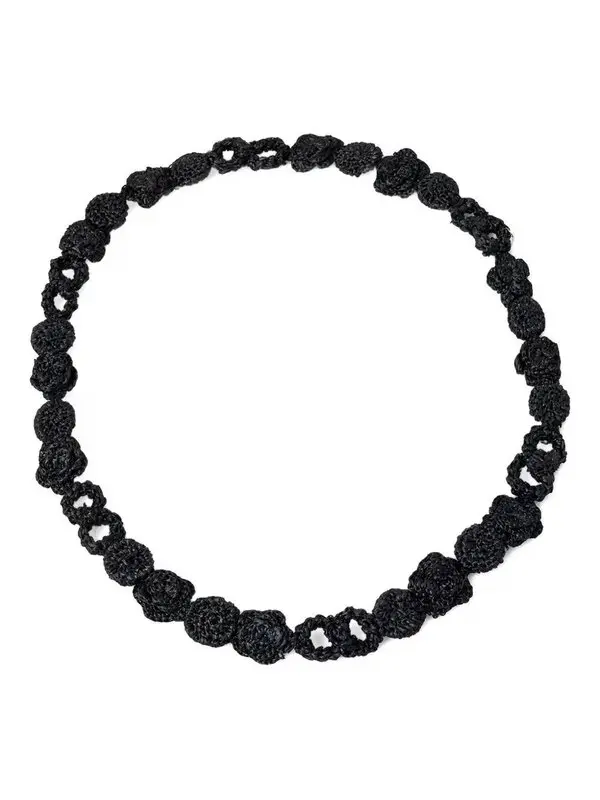 Liviana Conti Crocheted-flowers Necklace - Black