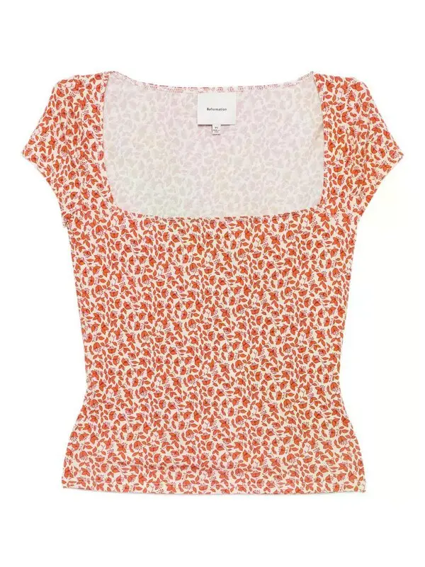 REFORMATION Bardot Top - Orange