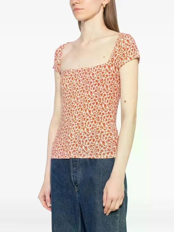 REFORMATION Bardot Top - Orange