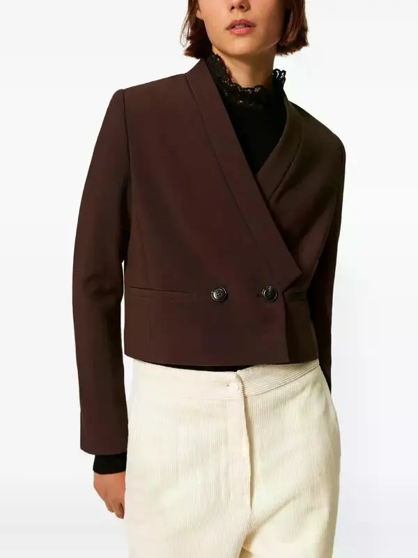 TWINSET Double-breasted Cropped Blazer