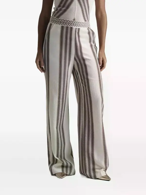 Pho Firenze Stripe-pattern Wide-leg Trousers